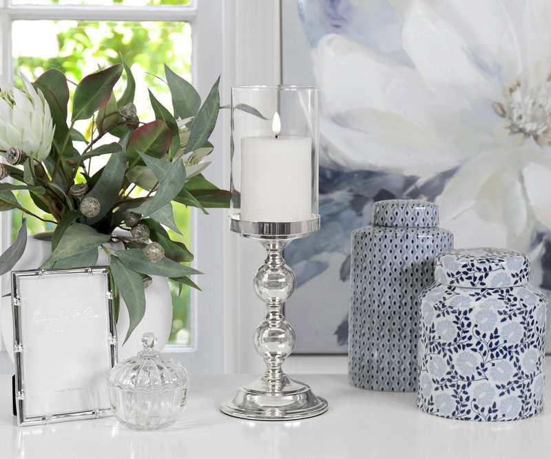 Tall Seattle Silver Candle Hurricane - Shop by colour