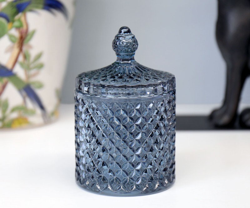 New Orleans Blue Diamond Trinket Jar - Small