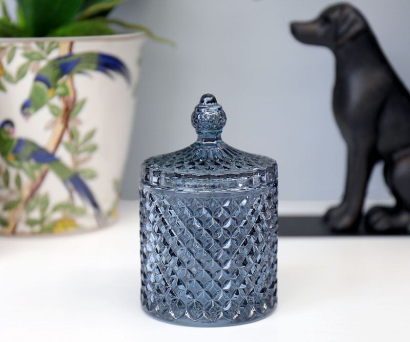 New Orleans Blue Diamond Trinket Jar - Small