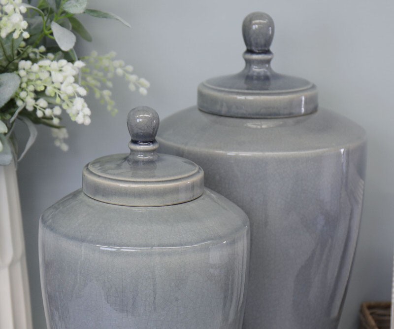 Newhaven Pearl Grey Ginger Jar - Large - Home Decor Online - New Arrivals