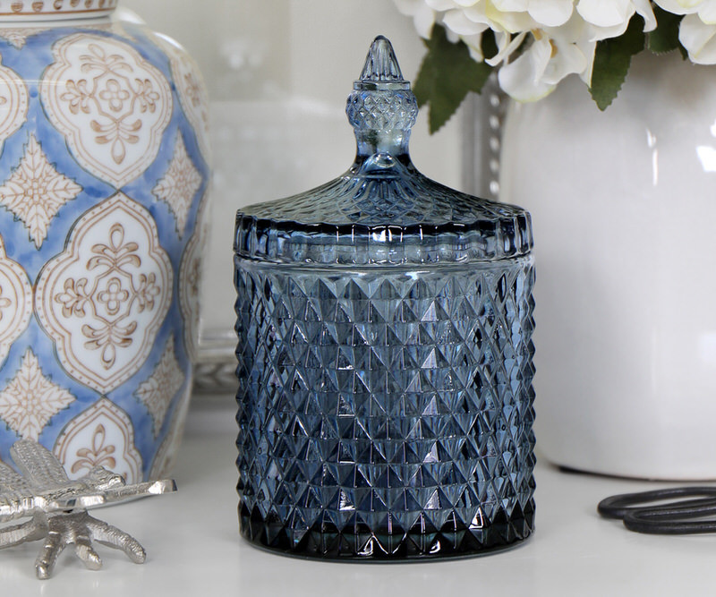 New Orleans Blue Diamond Trinket Jar - Large - Shop by colour
