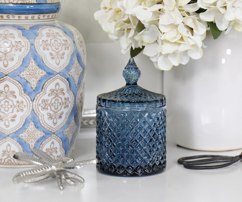 New Orleans Blue Diamond Trinket Jar - Small