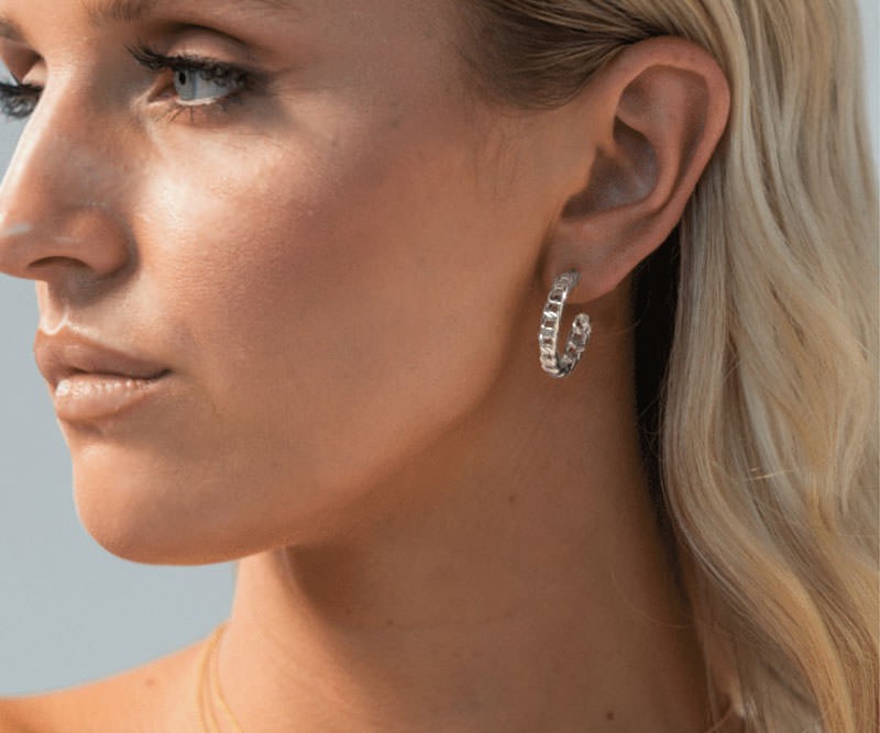 Yasmin Silver Chain Hoops