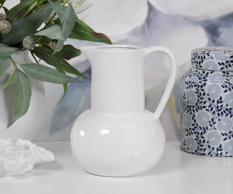 Snowdon White Jug - Beautiful home decor at French Knot