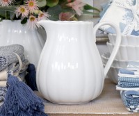 Charlotte Scalloped White Jug