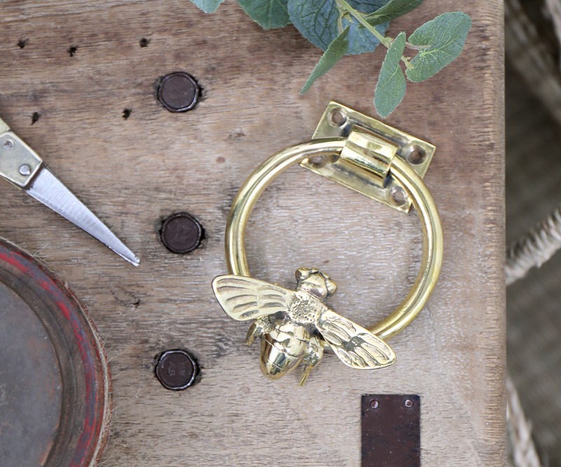 Brass French Bee Door Knocker - Beautiful home decor at French Knot