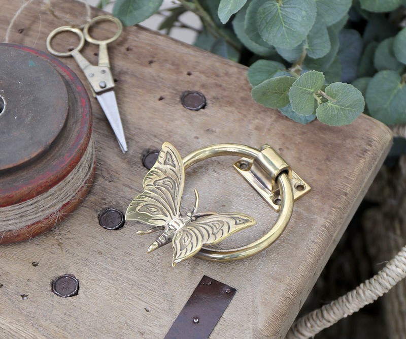Ulysses Brass Butterfly Door Knocker