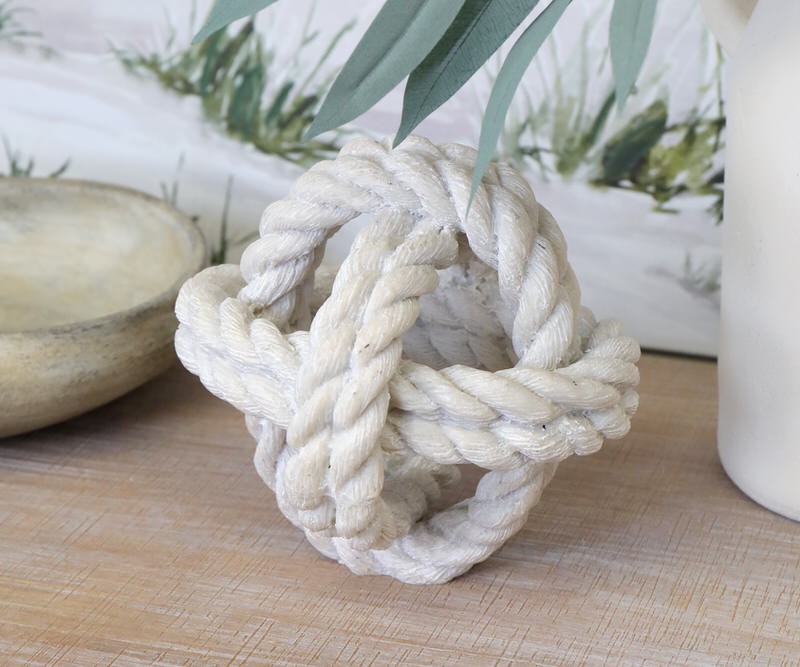 White Rope Knot Sculpture - Resin