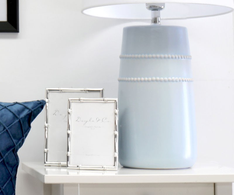 Chiara Beaded Blue Lamp + Shade
