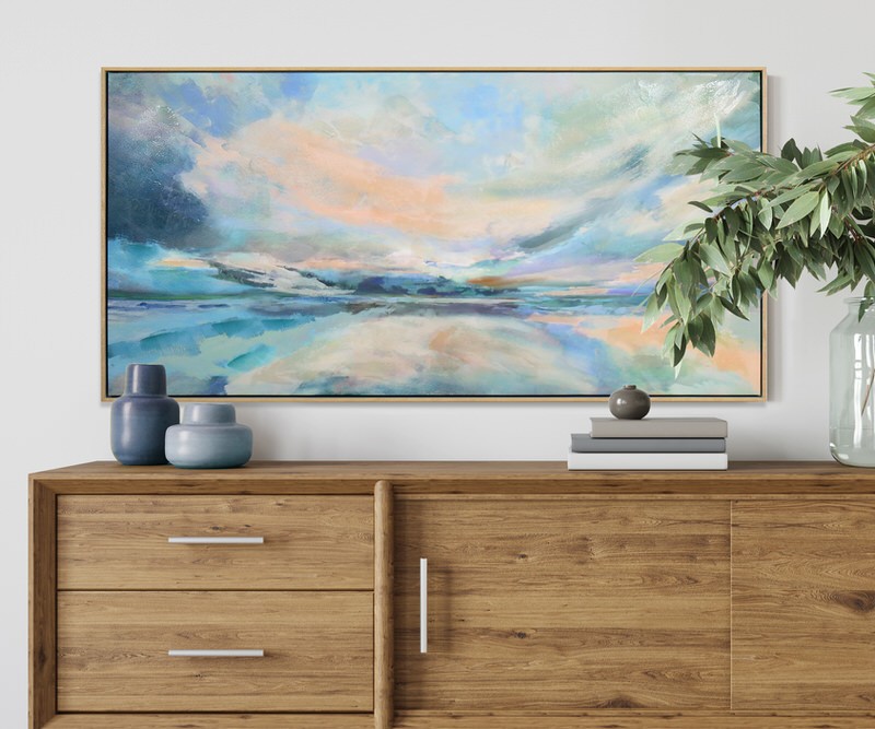 Miami Sunset Framed Canvas Painting