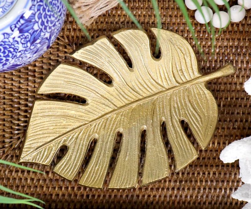 Gold Monstera Leaf Plate