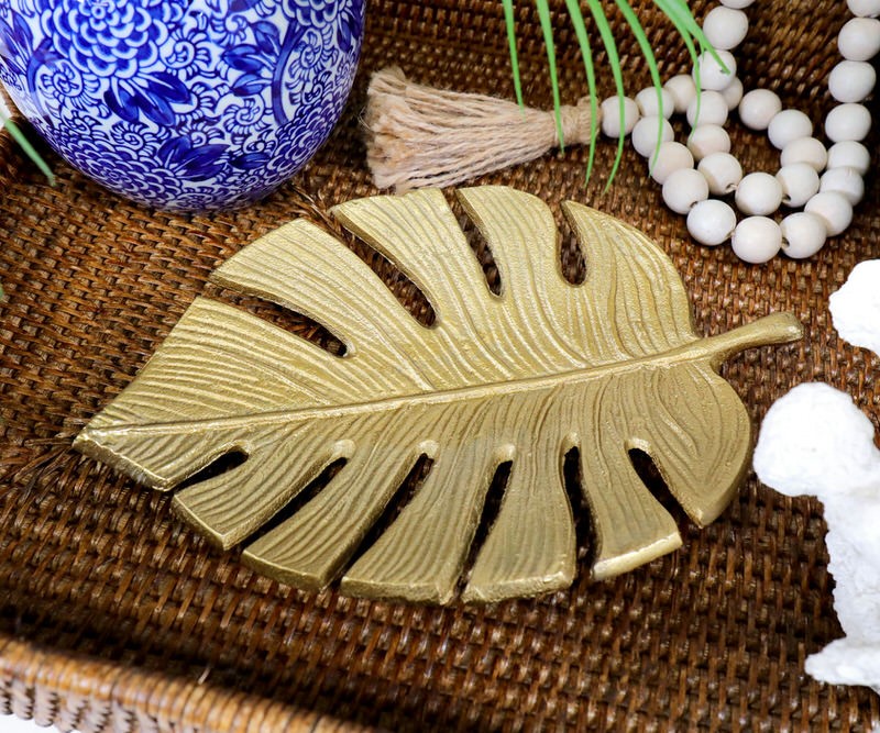 Gold Monstera Leaf Plate