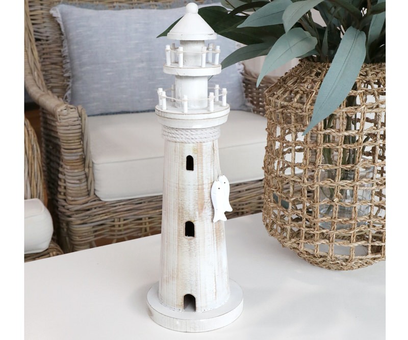 Bayport Whitewash Lighthouse - Large - Shop by colour