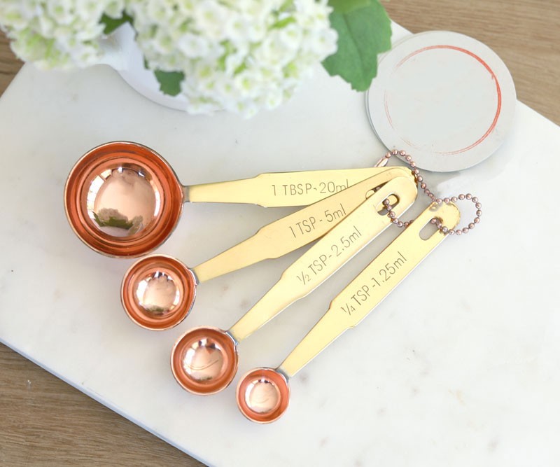 Set 4 Copper Measuring Spoons - Clearance Sale at French Knot