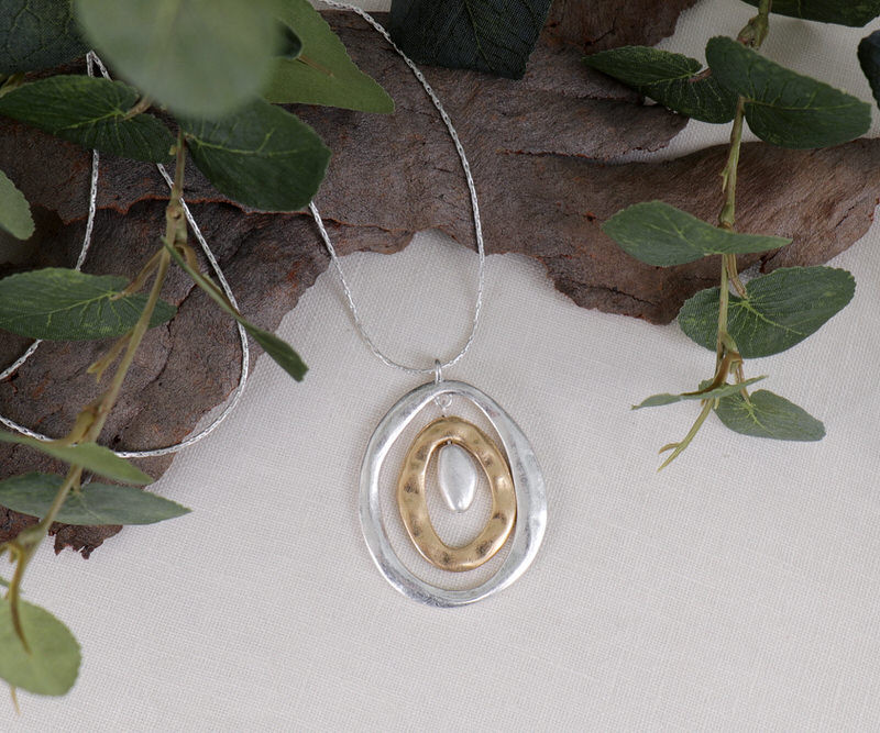 Alaia Silver Oval Pendant Necklace