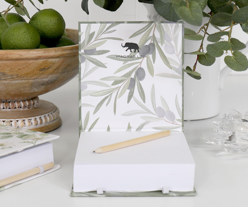 Olive Leaf Notepad & Pencil