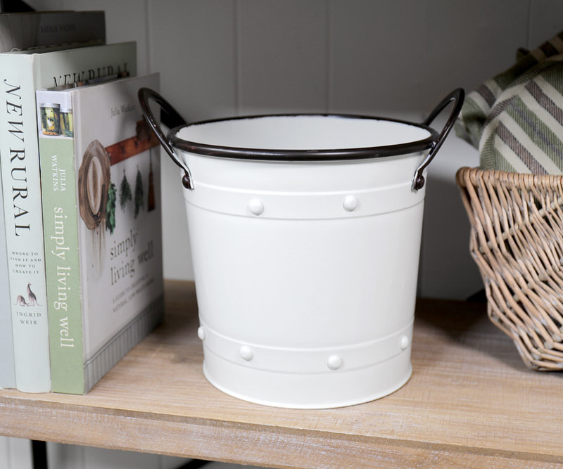 Croft White Enamel Bucket - Small
