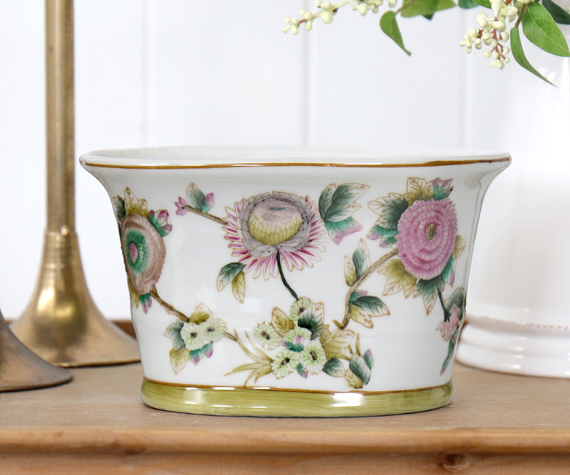 Small Greenwood Spring Flowers Oval Plant Pot