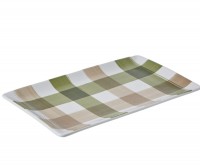 Green Gingham Platter - Rectangle