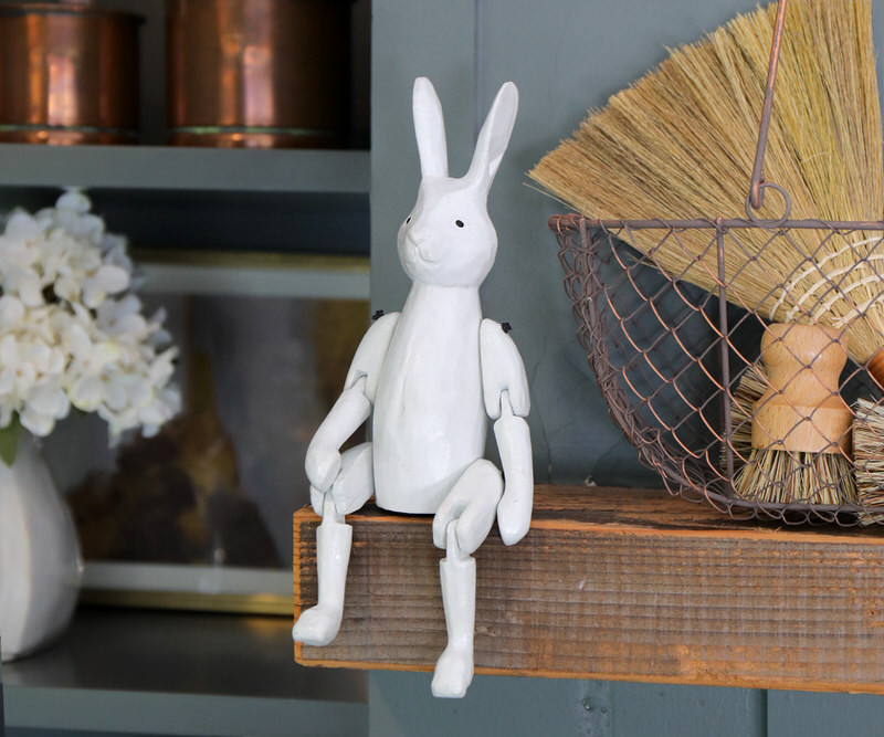 Benji the White Rabbit - Vintage Wooden Toy
