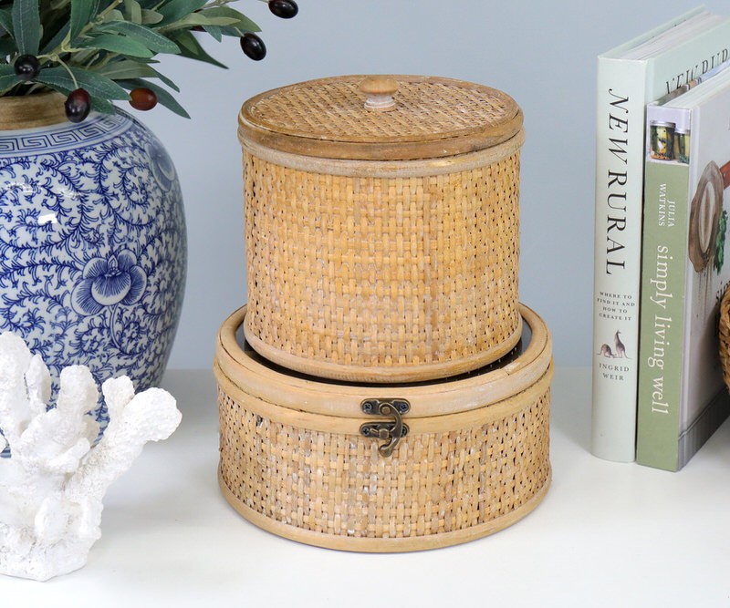 Fairhaven Rattan Box - Round