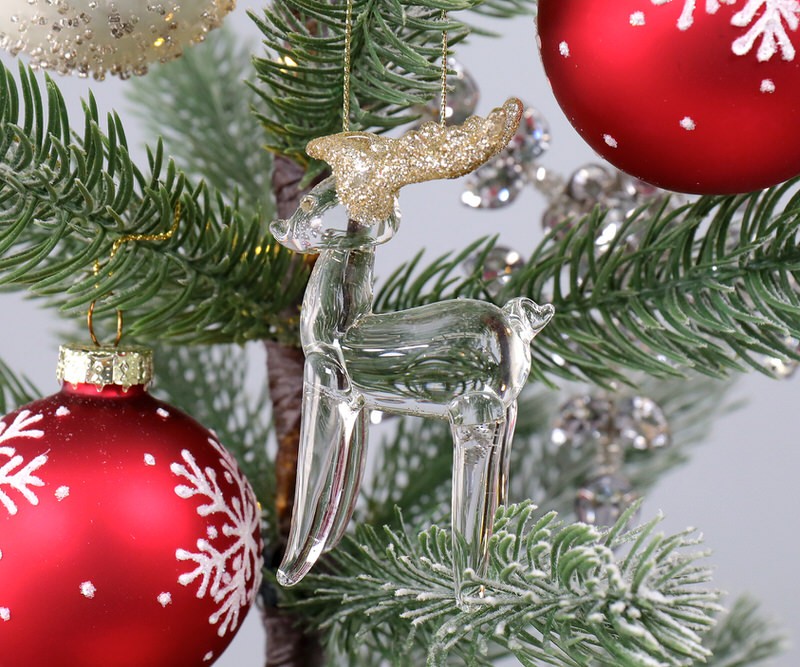 Blitzen Glass Reindeer Tree Decoration - Christmas decorations Online ...