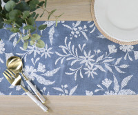 Seville Blue Denim Table Runner 200cm