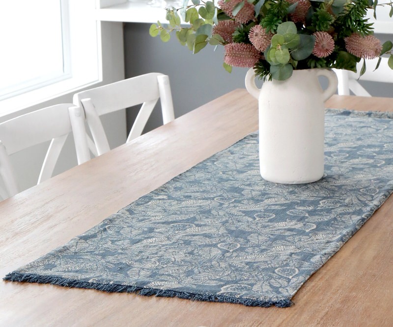 Slate Blue Wild Fig Table Runner 160cm