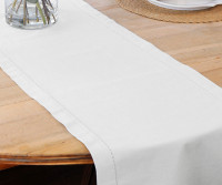 140cm Langford White Table Runner - Beautiful home decor at French Knot