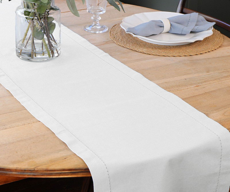 140cm Langford White Table Runner