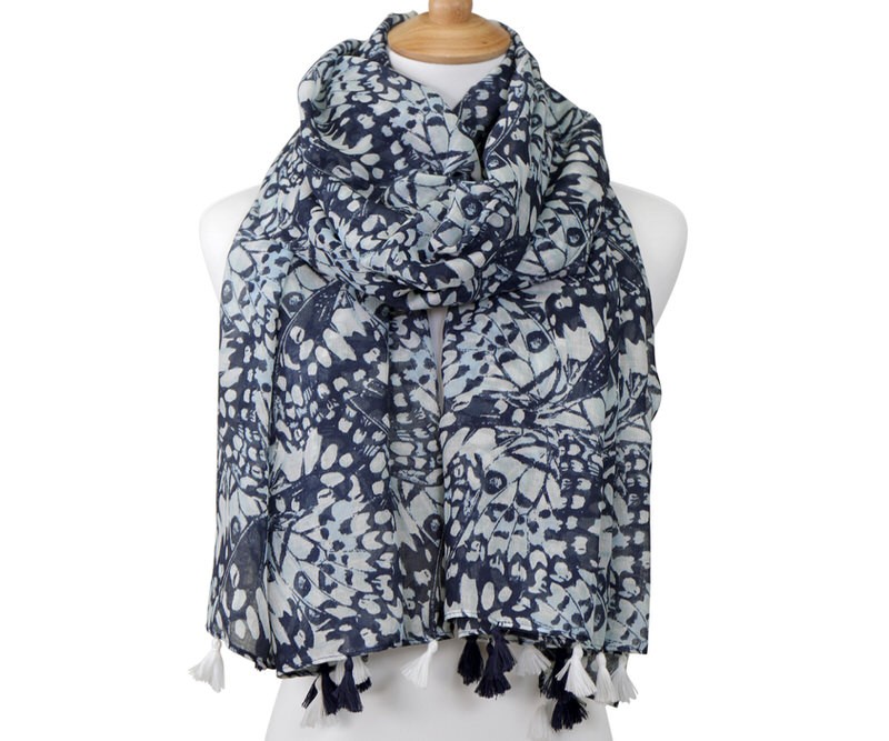 Sea Nymph Blue Wings Scarf