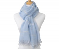 Powder Blue Santorini Silver Stripe Scarf