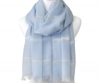 Powder Blue Santorini Silver Stripe Scarf
