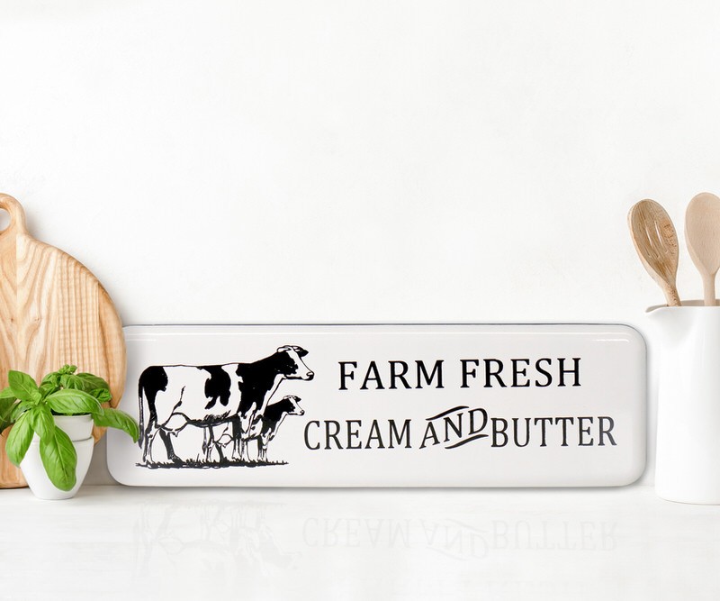 Farm Fresh Cream & Butter Enamel Wall Sign