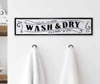 Wash & Dry Enamel Laundry Sign