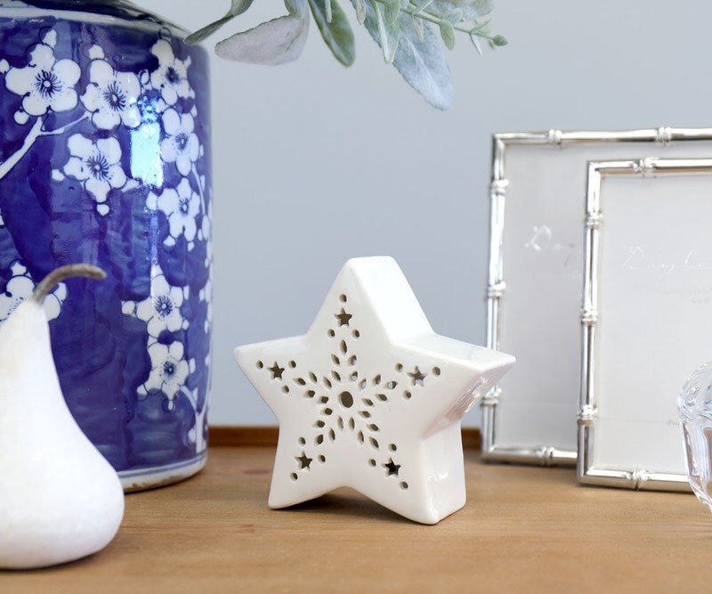 Star of Wonder - White LED Ceramic Star Decoration