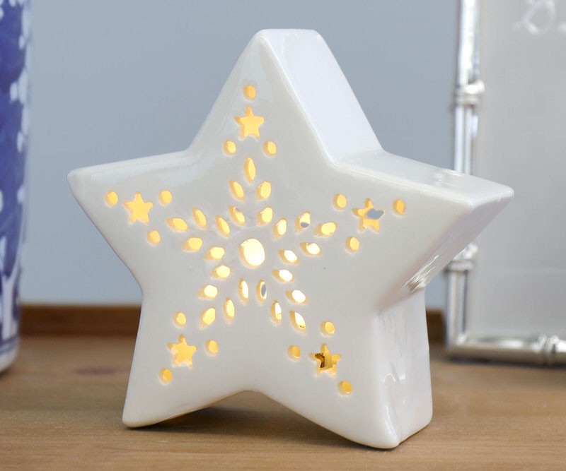 Star of Wonder - White LED Ceramic Star Decoration