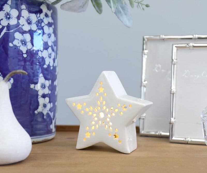 Star of Wonder - White LED Ceramic Star Decoration