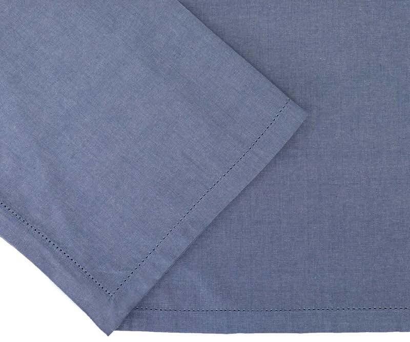 230cm Argyle Denim Blue Tablecloth - 6-8 Seat