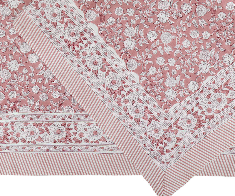 220cm Sevenoaks Rose Pink Floral Tablecloth - 6-8 Seat - Home Decor ...