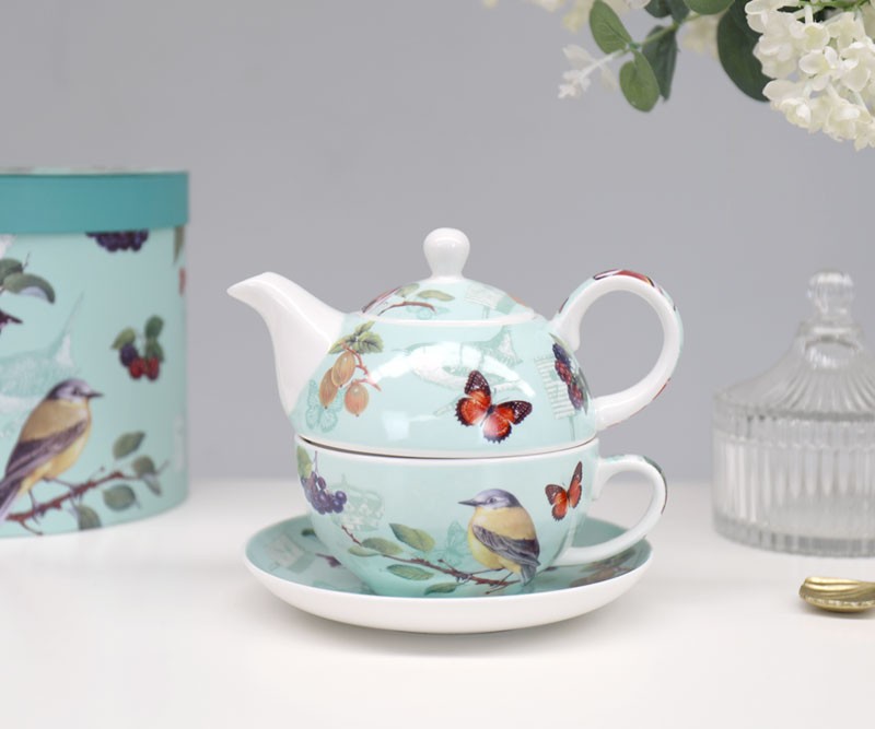 Meadow Butterfly Tea for One - Teapot & Teacup Set