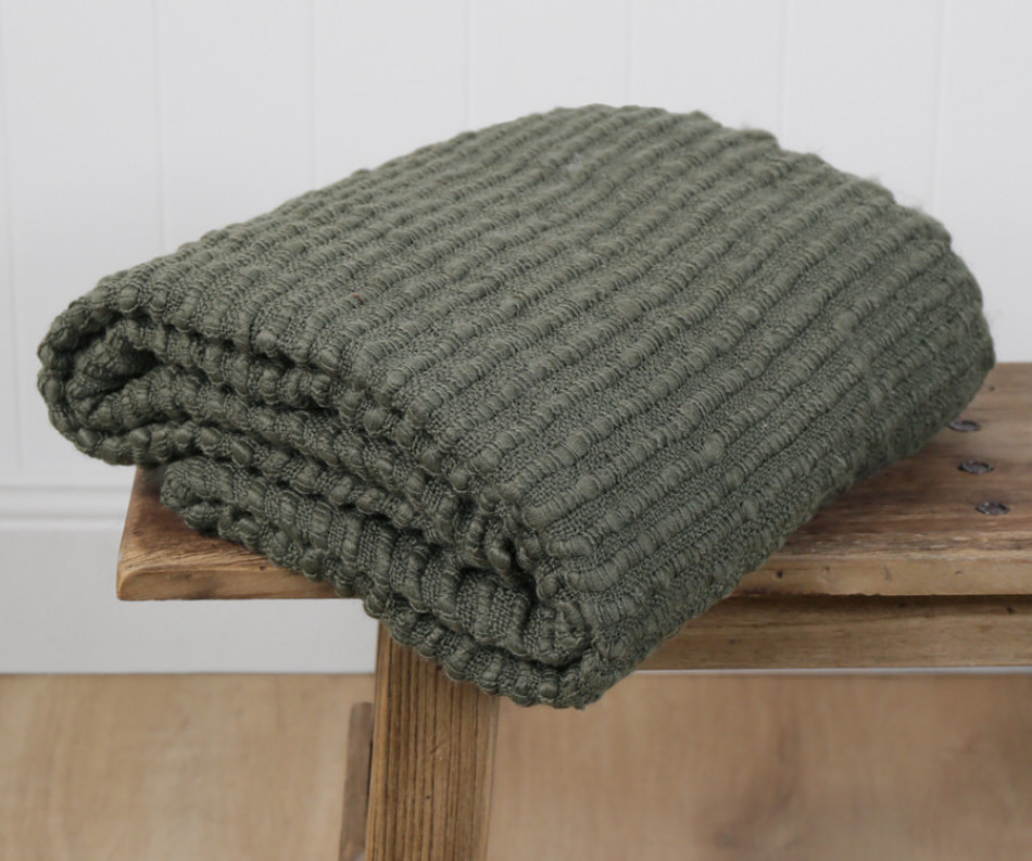 Jonah Olive Green Throw Blanket