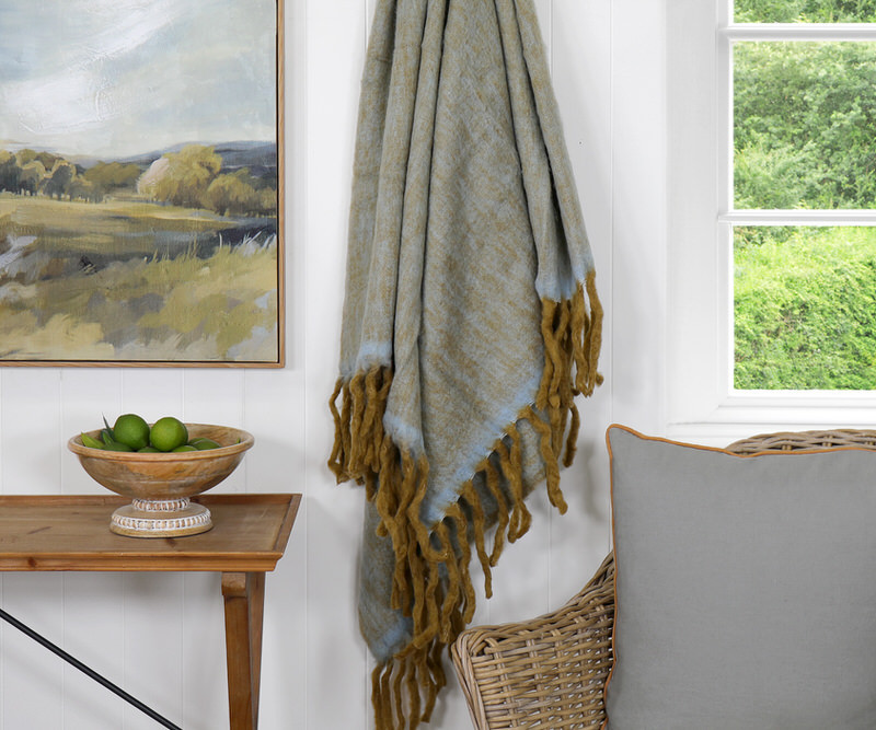 Turner Teal & Ochre Throw Blanket