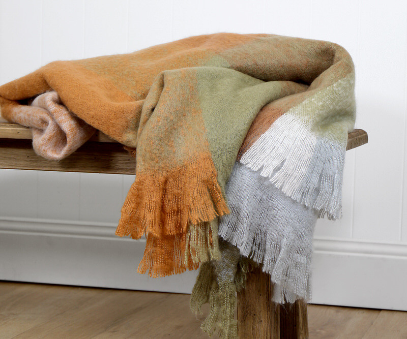 Strathmore Check Terracotta Throw Blanket