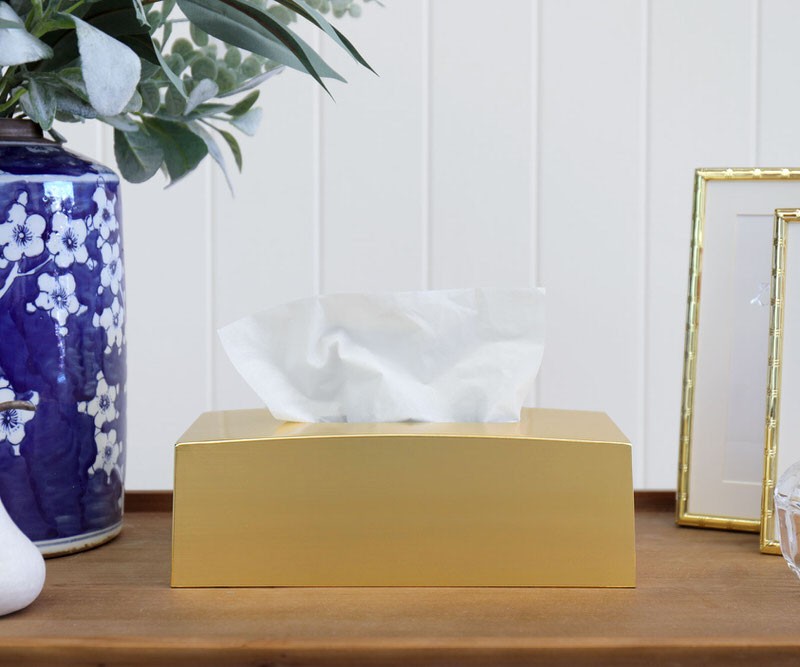 Gold Tissue Box Cover