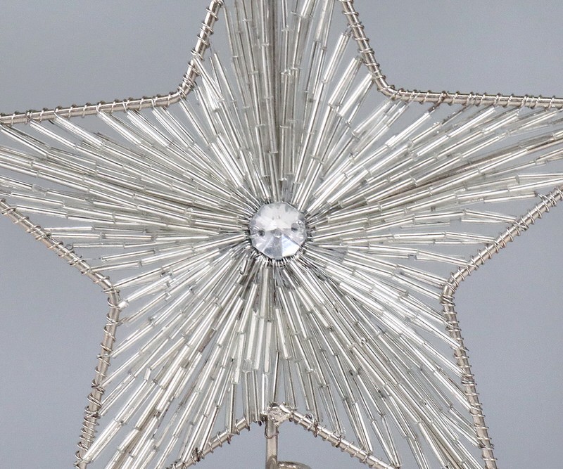 Westwood Silver Beaded Star Tree Topper - Christmas decorations Online ...