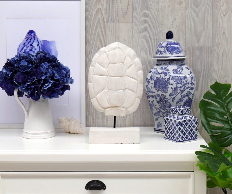 Large White Turtle Shell on Stand - Wood - Shop by colour