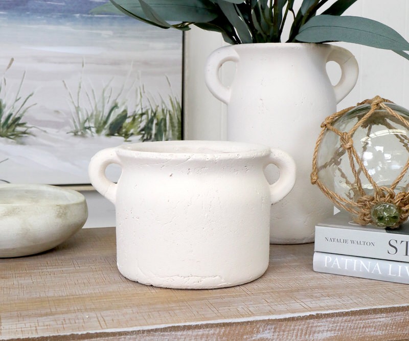Sutton White Terracotta Pot - Short
