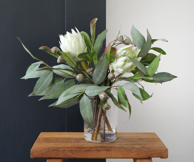 Blythe White Protea Vase Arrangement - Home Decor Online - New Arrivals