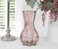 Pink Martina Fluted Glass Vase